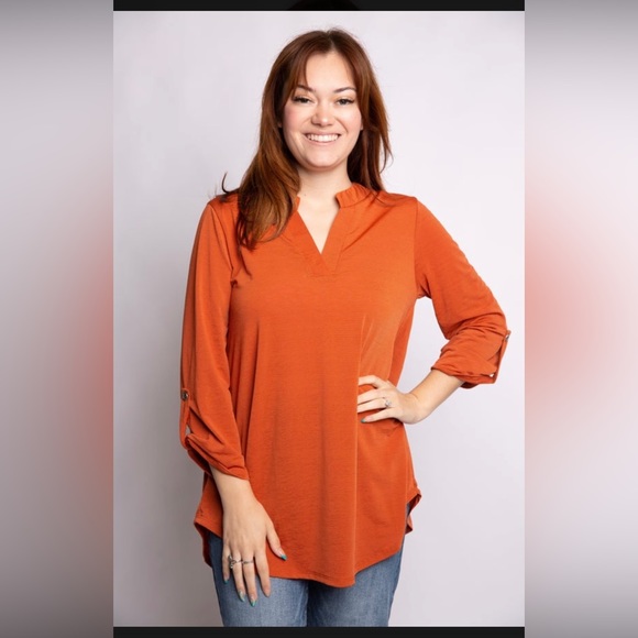 Dear Scarlett | Tops | Dear Scarlett Lizzy Top Xl Rust | Poshmark